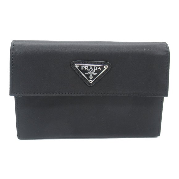 Prada | Bags | Prada Trifold Long Wallet Black Nylon M5 | Poshmark